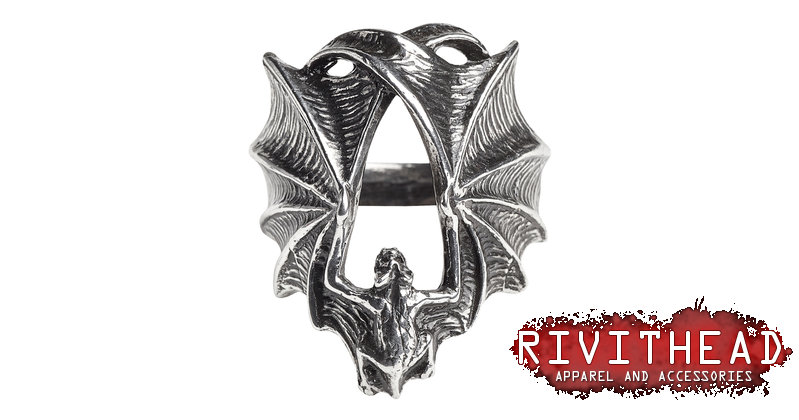 Pewter Bat Stealth Ring by Alchemy | Rivithead.com